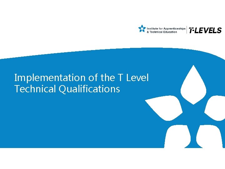 Implementation of the T Level Technical Qualifications On