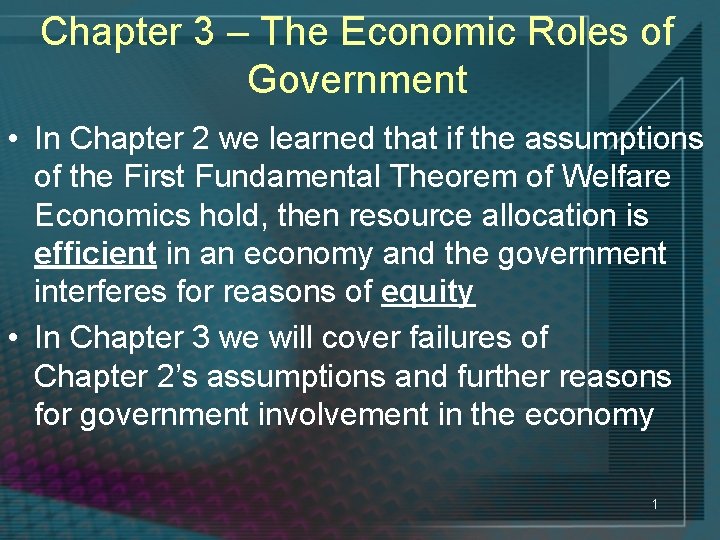 Chapter 3 The Economic Roles of Government In