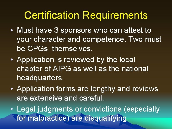 Licensing and Certification of Geologists Implications for Education