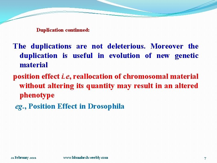 CHROMOSOMAL ABERRATIONS Dr H B Mahesha Yuvarajas College