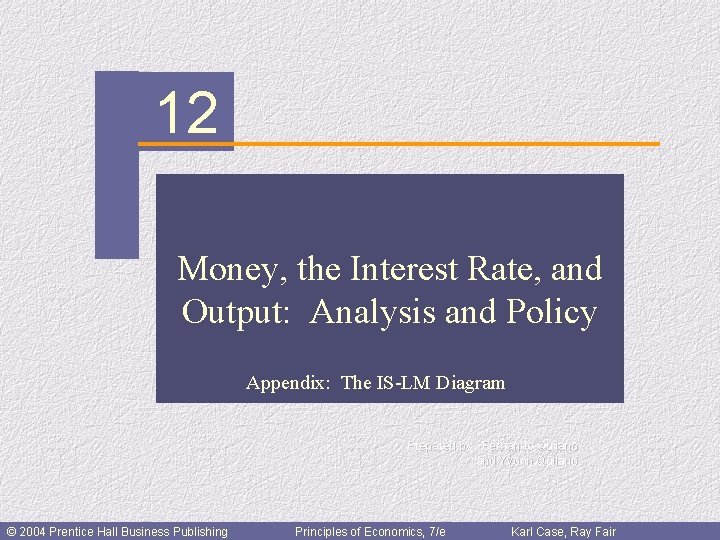 CHAPTER 12 Money the Interest Rate and Output