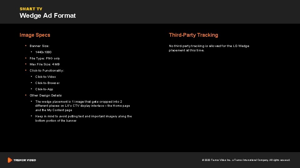 AD SPECS SMART TV Wedge Ad Format Highvisibility