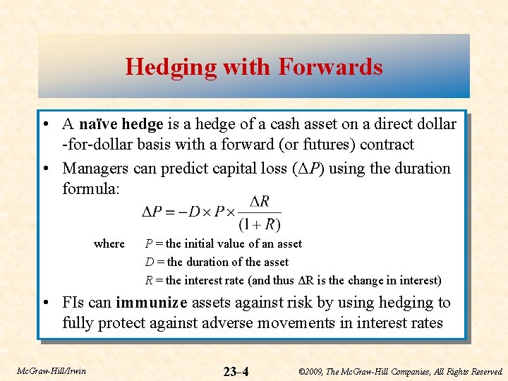 Chapter TwentyThree Managing Risk off the Balance Sheet