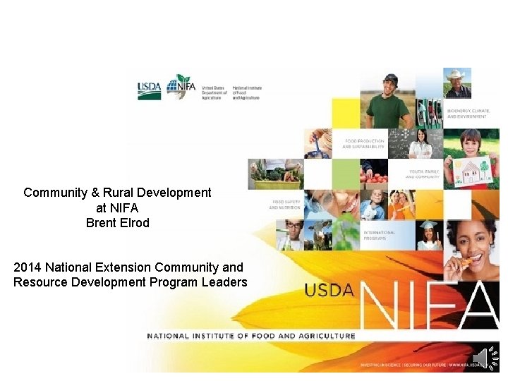 Community Rural Development at NIFA Brent Elrod 2014