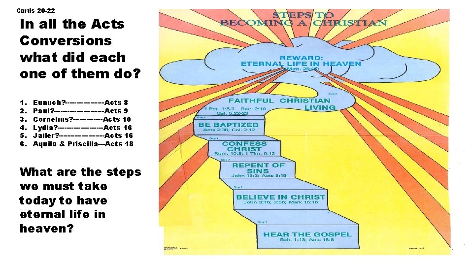 Cards 23 26 LOCATION OF CONVERSIONS IN ACTS