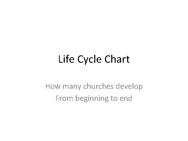 Life Cycle Chart How many churches develop From