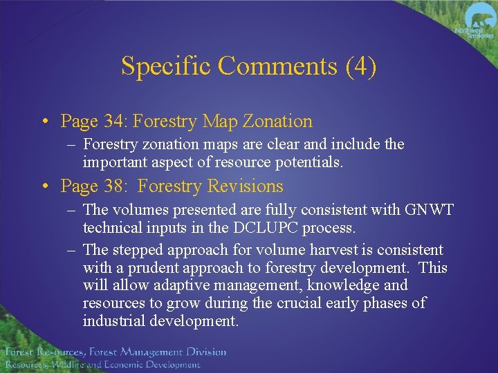 Presentation to Deh Cho Land Use Planning Committee