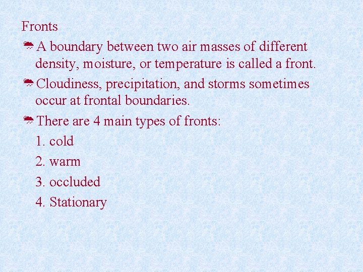 Chapter 16 Section 2 Study Guide Weather Patterns