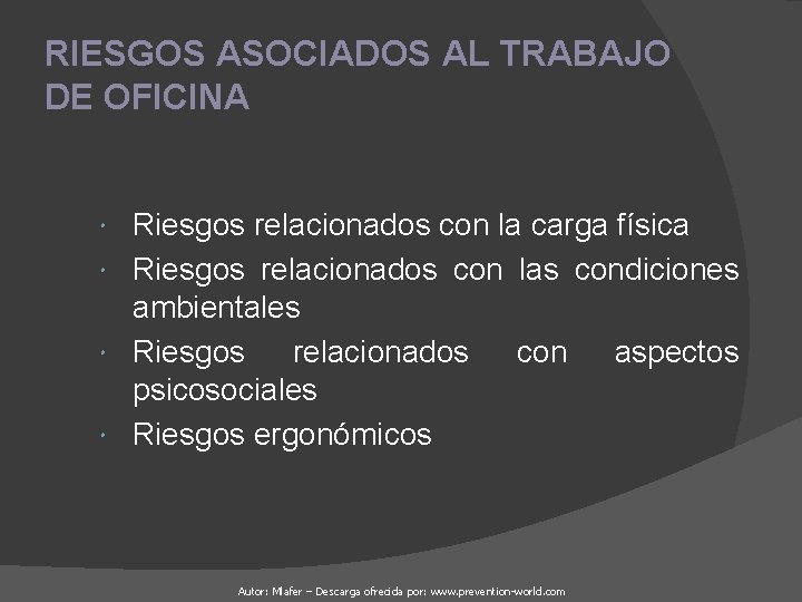 GUA DEL USUARIO PARA LA PREVENCIN DE RIESGOS