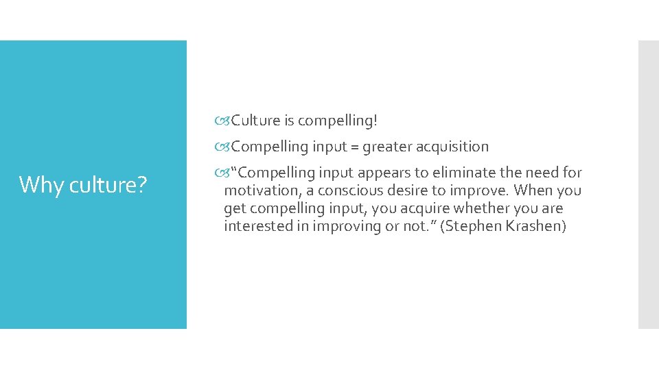 Teaching with a Focus on Culture Voces Summer