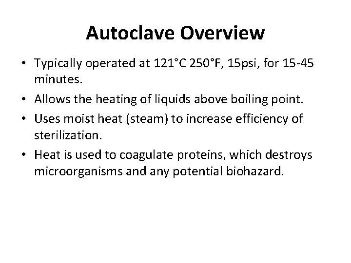 Autoclave Training Guide University of Windsor Chemical Control