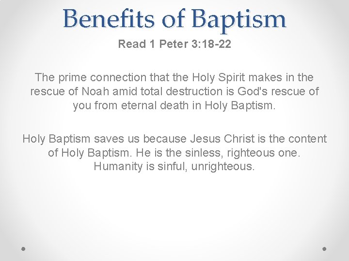 Holy Baptism Part Two Review Assignment Holy Baptism