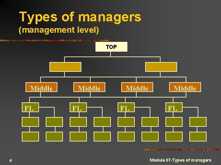 Types of managers 1 Module 07 Types of