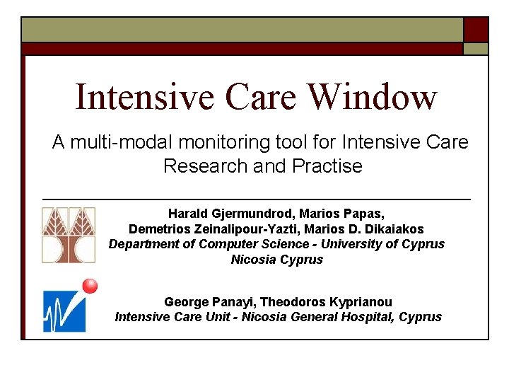 Intensive Care Window A multimodal monitoring tool for