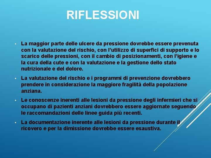 Le lesioni da pressione un problema che fa