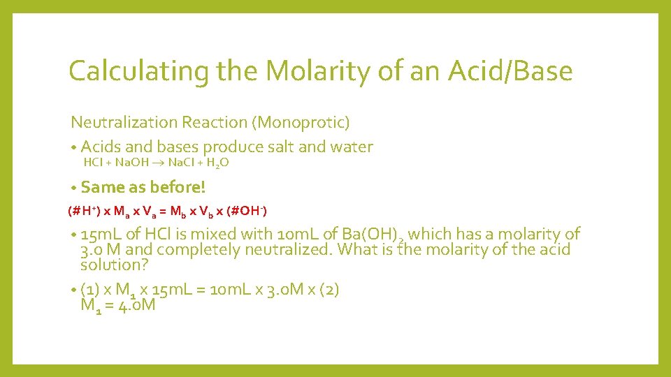 CHAPTER 19 Acids and Bases Types of Acids