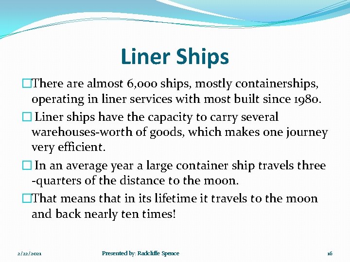 Commercial Shipping Liner Shipping Market Unit 4 Liner