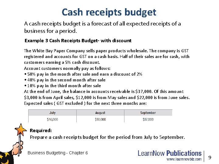 Chapter 6 Cash Budgets 1 Cash Budgets Forecast