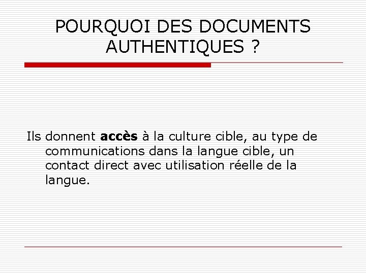 Les Documents authentiques High Five Frandi 101 Didactique