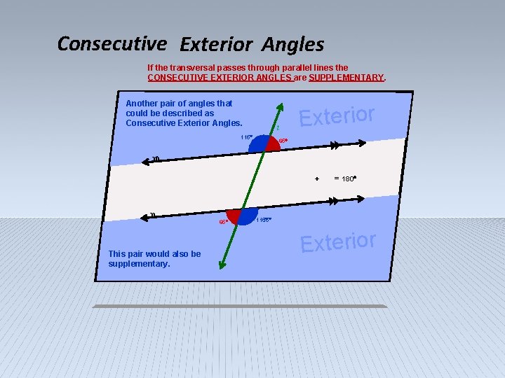 t m n Parallel Lines and a Transversal
