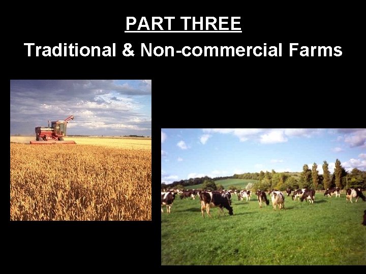 PART THREE Traditional Noncommercial Farms Types of Agriculture