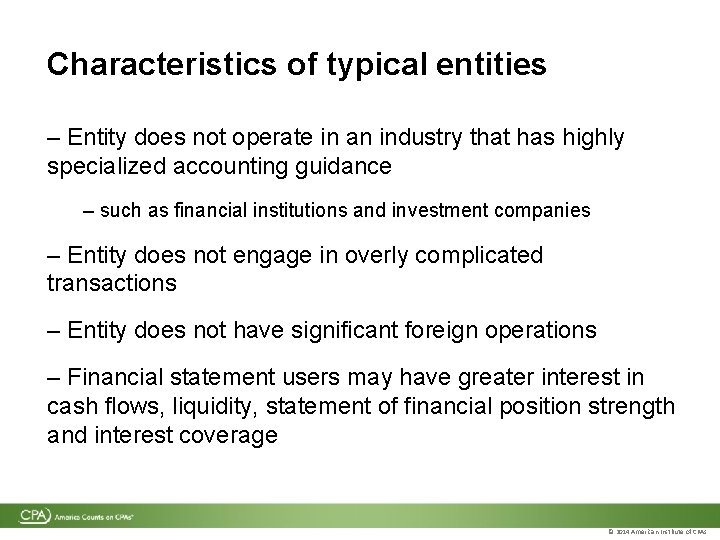 Financial Reporting Framework for Small and MediumSized Entities