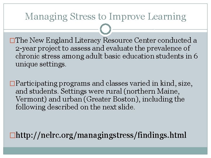 Trauma Informed Practice in the Adult Basic Education