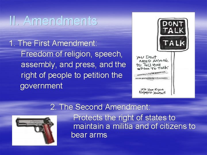 The Amendments Chapter 3 Section 4 What are