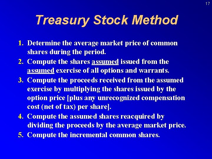 Chapter 17 Earnings Per Share and Retained Earnings