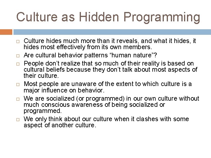 ADM 315 CHAPTER 2 UNDERSTANDING CULTURES YOUR OWN