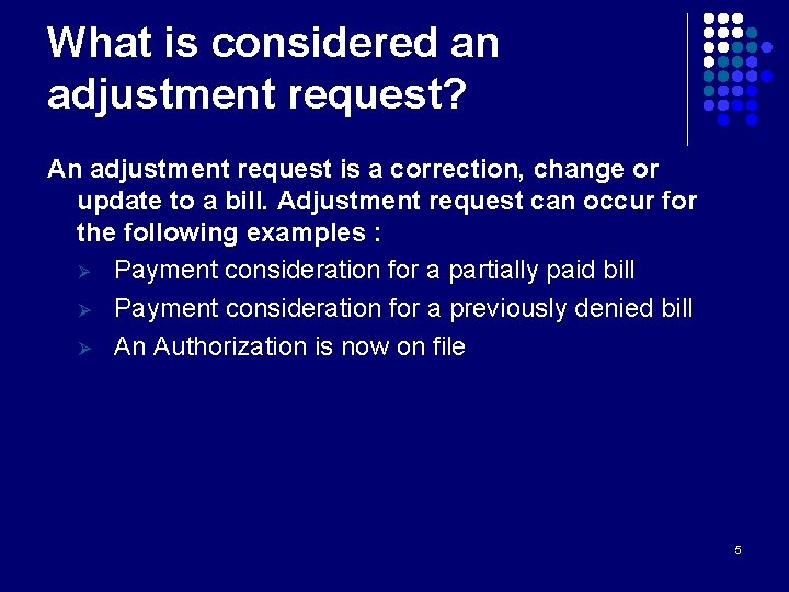 CONDUENTDOL Bill Automated Adjustments Process for FECA Claimants