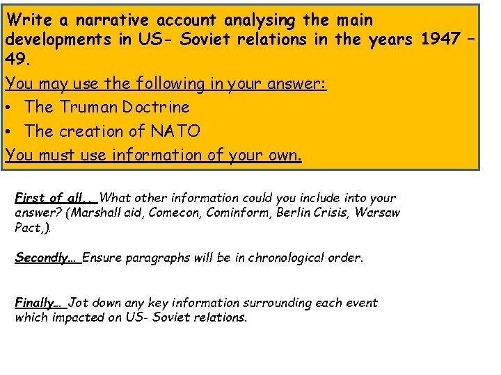 Year 10 Exam Technique Narrative analysis 8 marks