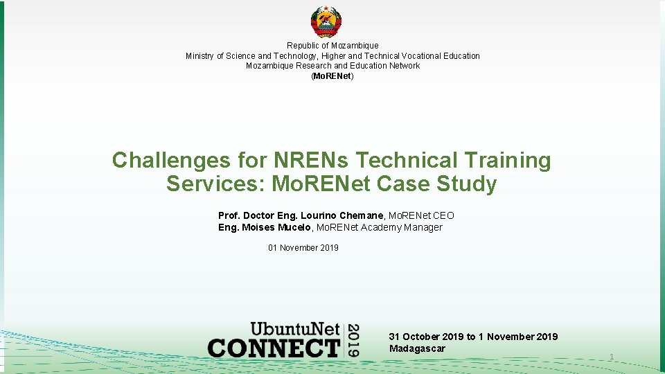 Republic of Mozambique Ministry of Science and Technology