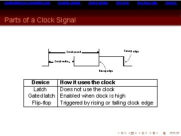 Combinational vs Sequential Logic Ungated Latches Gated Latches