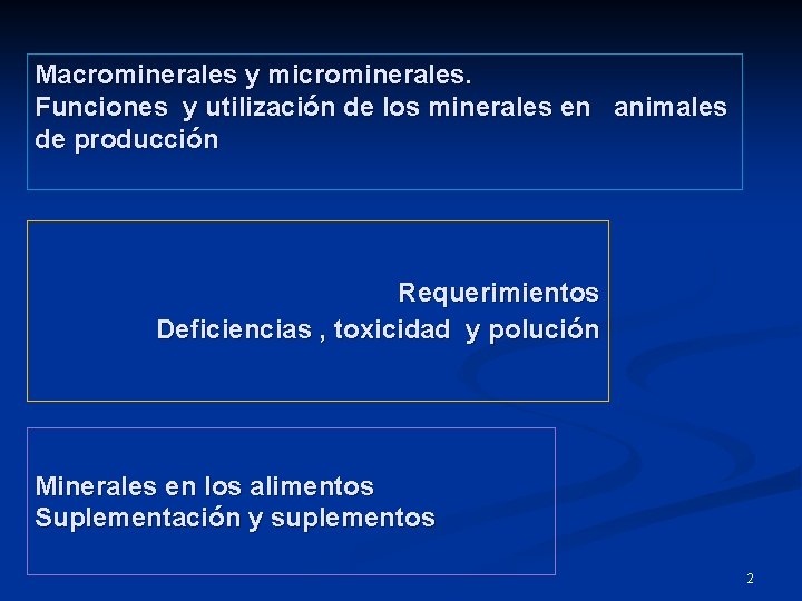 Minerales M Cristina Cabrera 1 Macrominerales y microminerales