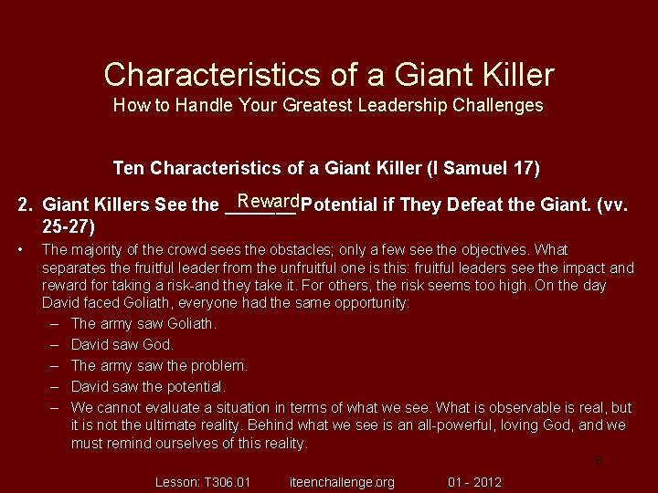 Characteristics of a Giant Killer How to Handle