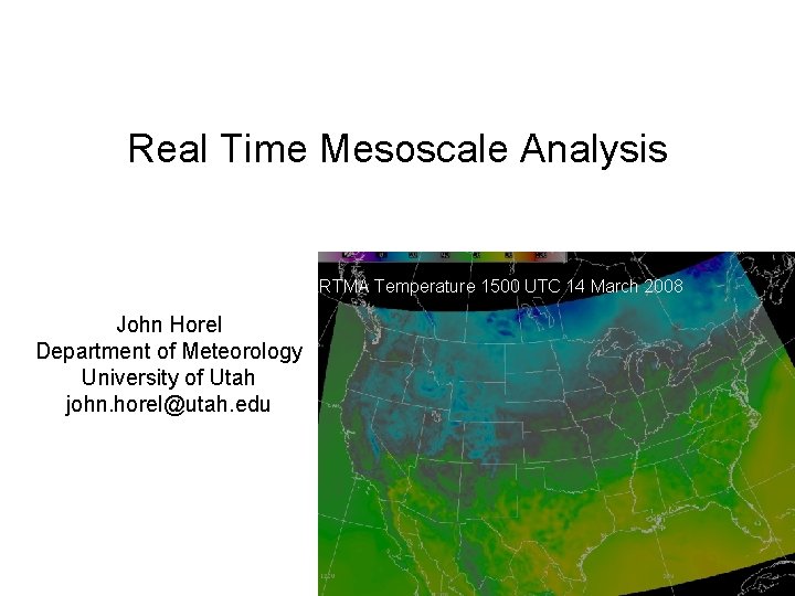 Real Time Mesoscale Analysis RTMA Temperature 1500 UTC