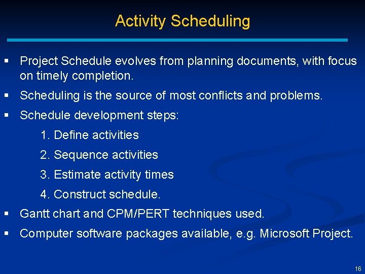 Project Management presented by Miles Hamby Ph D