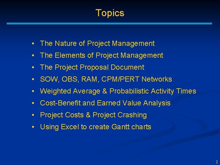 Project Management presented by Miles Hamby Ph D