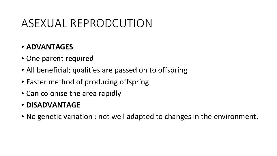 GROWTH AND REPRODUCTION BASIC KNOWLEDGE REQUIRED CHROMOSOME Rod