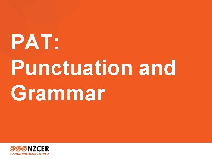 PAT Punctuation and Grammar NZCERs literacy assessment toolbox