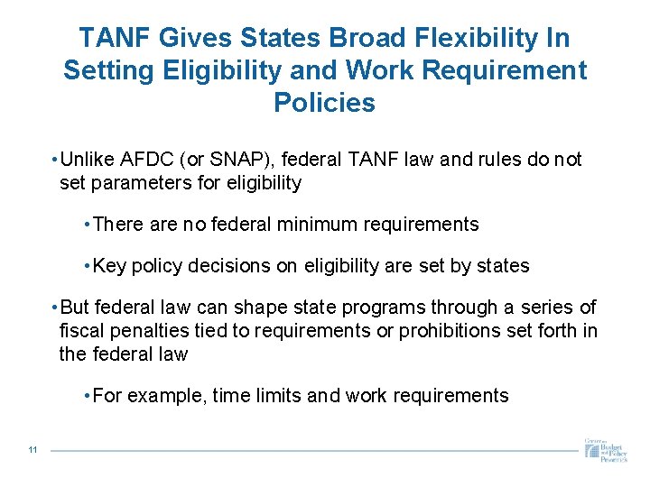 An Introduction to TANF in Michigan TANF Benefit