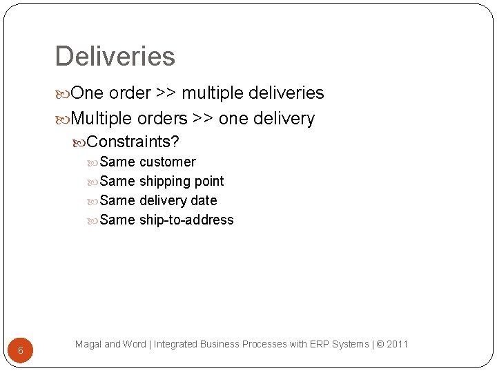 Elements of the Shipping Step 1 Magal and