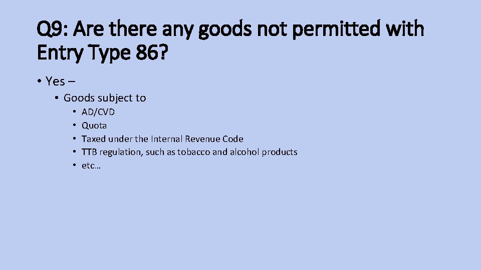 ECommerce Section 321 Entry Type 86 Andrew Park
