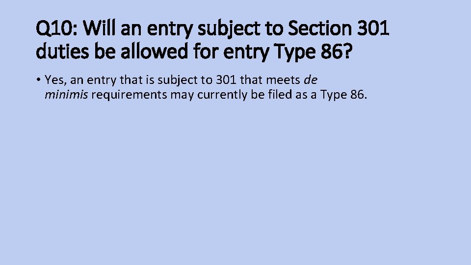 ECommerce Section 321 Entry Type 86 Andrew Park