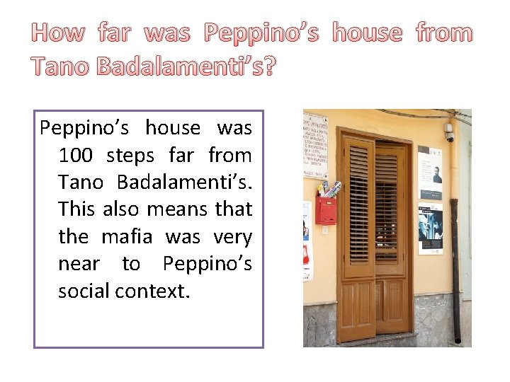 Peppinos life Realizzato da Fabio Militello Classe I