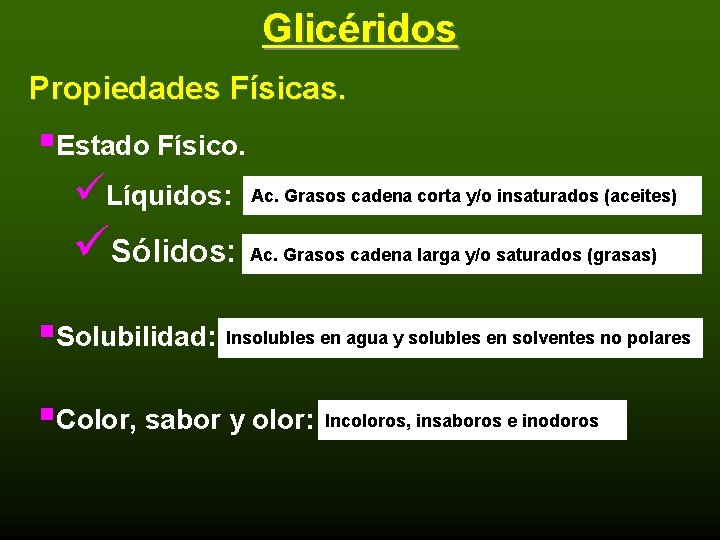 Concepto de Lpido Los lpidos son un grupo