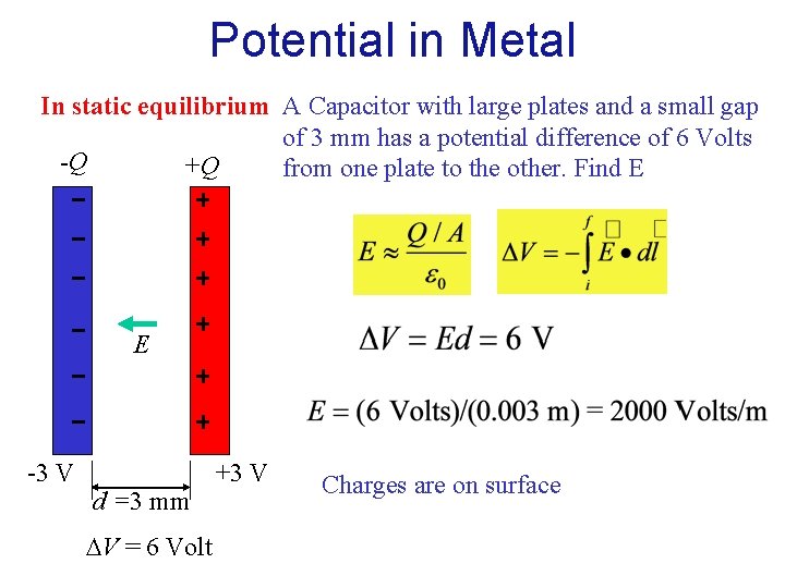 Previous Lecture Introduced Electrostatic Potential Energy Uel Electric