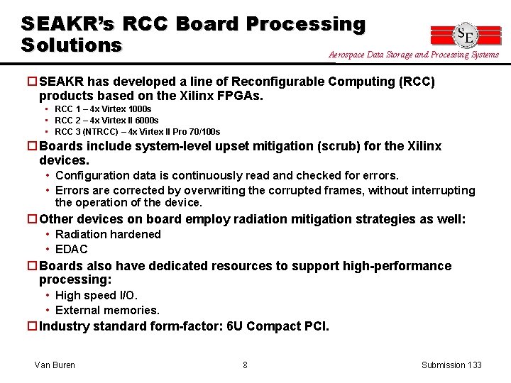 Aerospace Data Storage and Processing Systems Implementation of