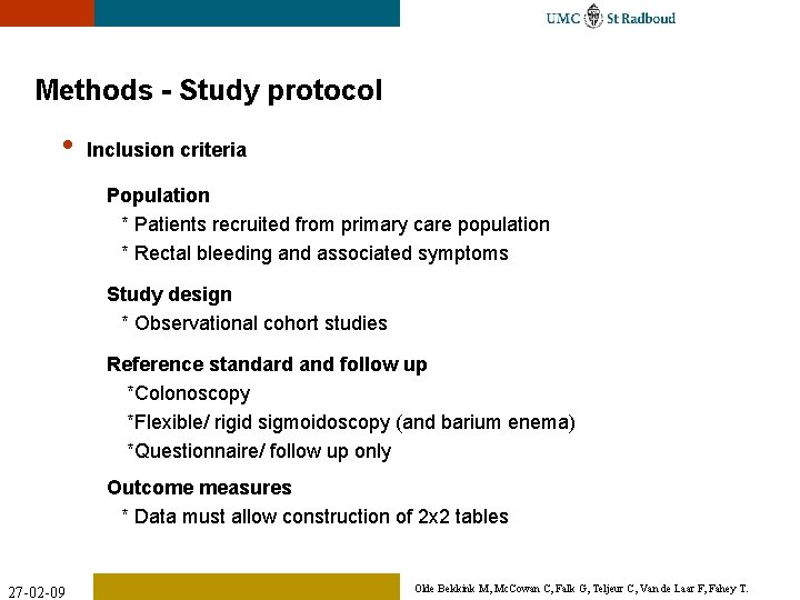Predictive value of symptoms signs and diagnostic tests